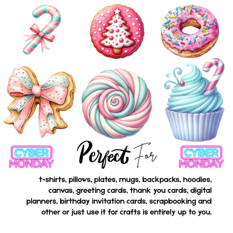 370 Christmas Sugar Treats Clipart Mega Bundle | Transparent PNG ...