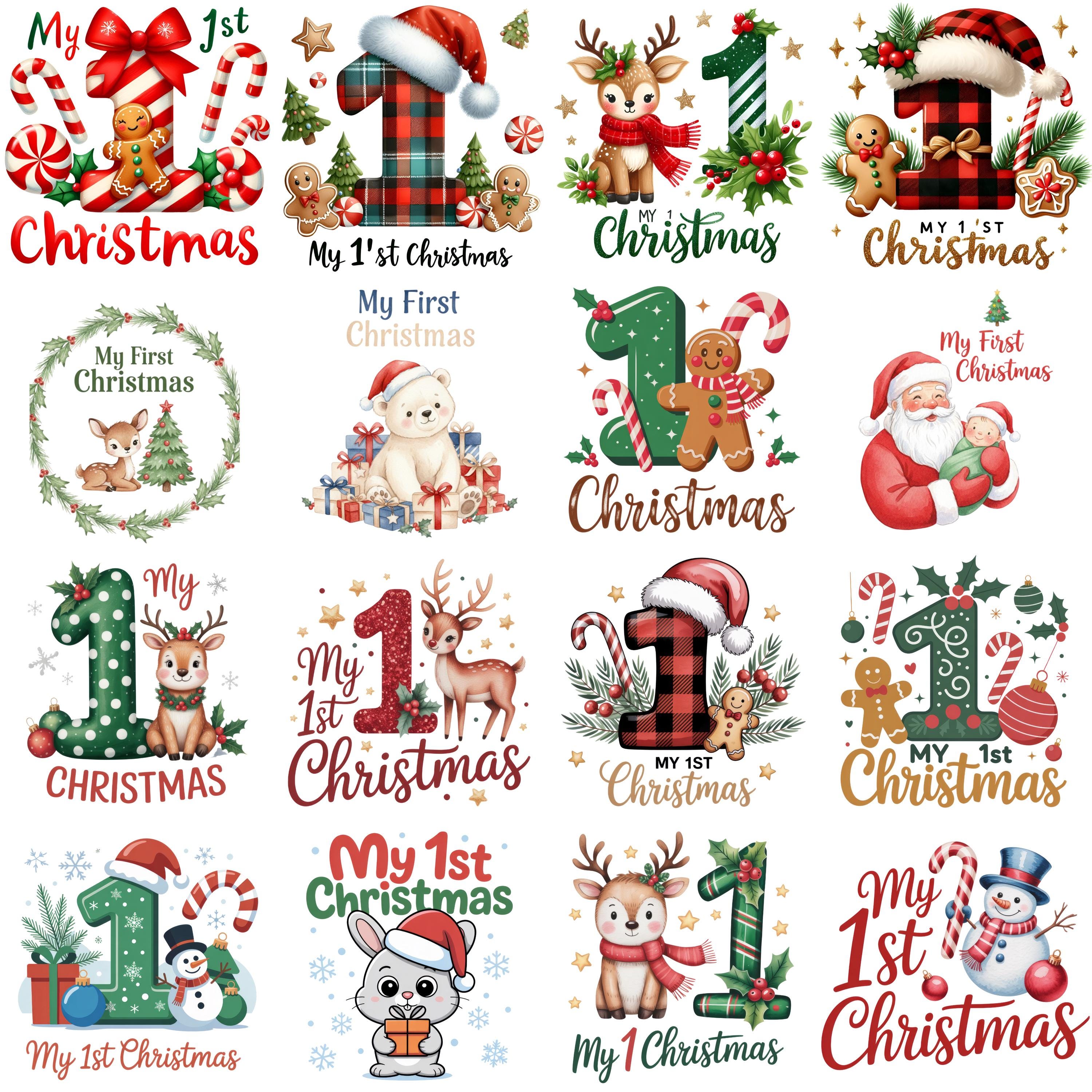 My First Christmas Clipart Collection, Transparent PNG, Baby 1st Xmas ...