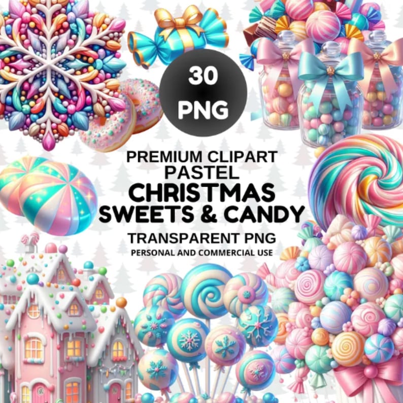 370 Christmas Sugar Treats Clipart Mega Bundle | Transparent PNG ...