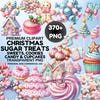 40 PNG, Christmas Cupcakes Clipart Bundle, Set1, Festive Holiday ...