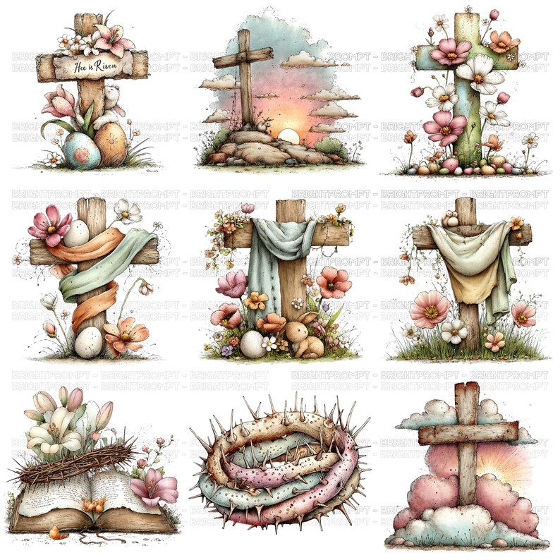 Christian Easter Clipart Bundle | Jesus, Bible & Cross | Resurrection ...