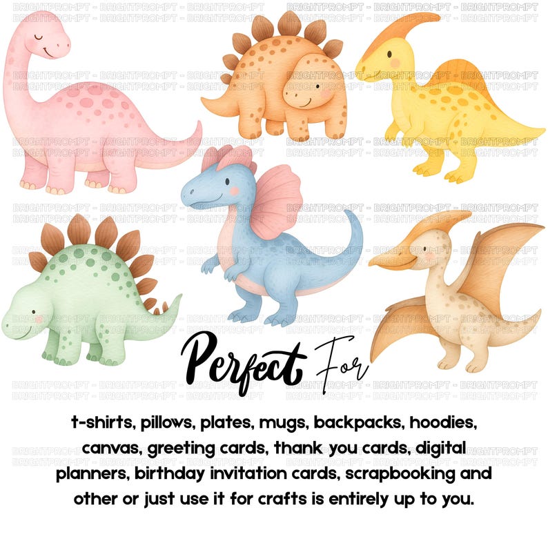 Aquarell Dinosaurier Clipart, Kinderzimmer Dekor PNGs (110 Dateien ...