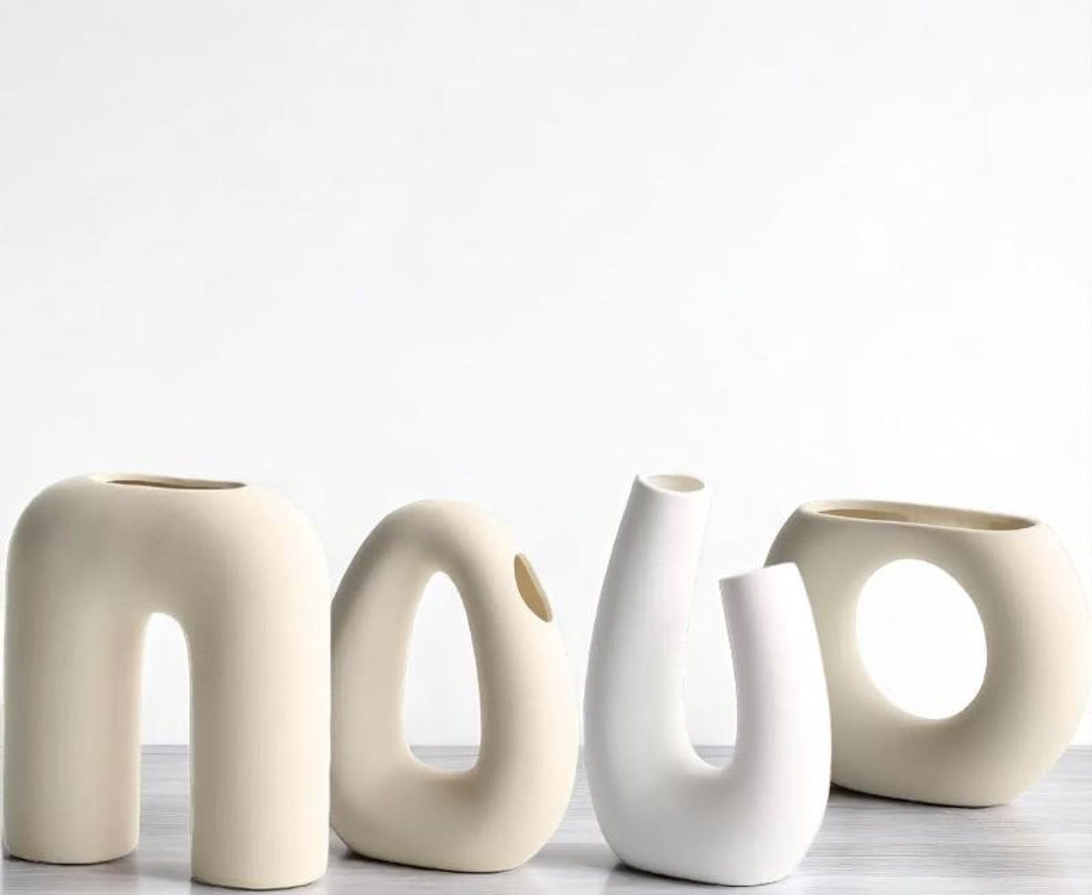 Modern U-shaped Ceramic Vase | Nordic Minimalist Home Decor - Etsy
