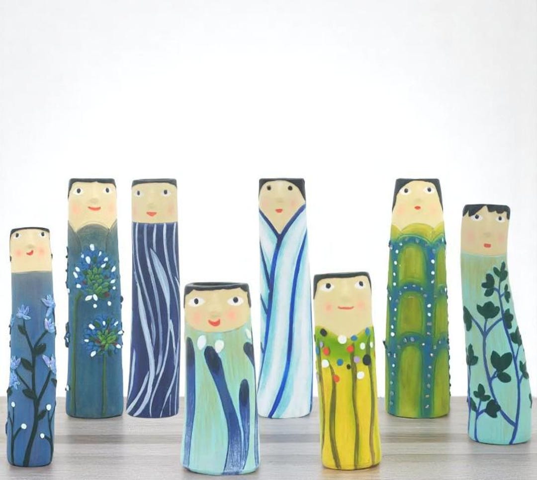 Handmade Ceramic Face Bud Vases | Boho Home Decor - Etsy