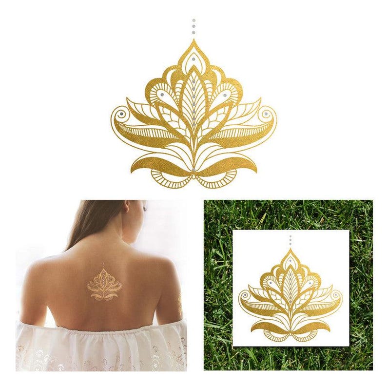 Gold and Silver Henna Design - Etsy