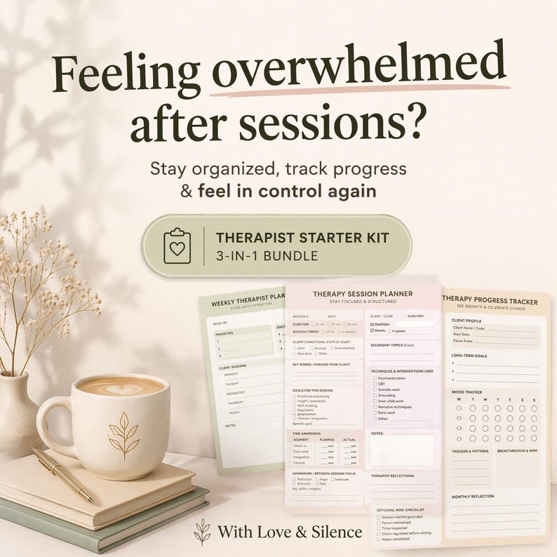 Therapy Session Planner & Progress Tracker Bundle (PDF) - Etsy
