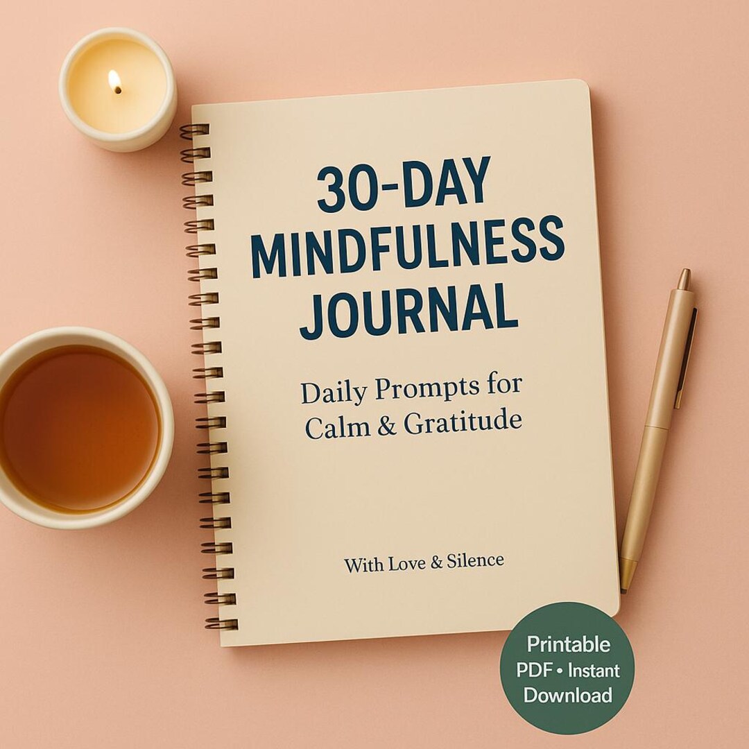 30-day Mindfulness Journal: Self-care Workbook, Gratitude Prompts ...