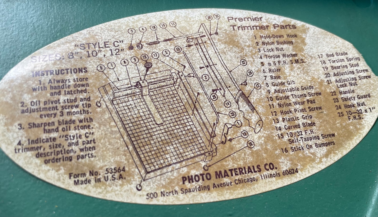 Vintage Premier Guillotine Paper Cutter 1950s Made in Chicago - Etsy