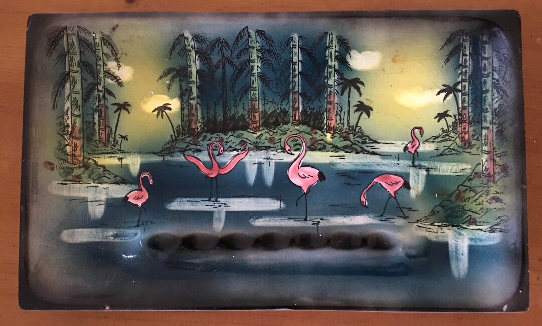 Vintage Ashtray Ceramic Flamingos 10”x6” - Etsy