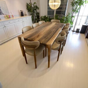 Modern Dining Table, Wooden Legs Table, Walnut Table, Solid Wood Dining ...