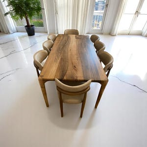 Modern Dining Table, Wooden Legs Table, Walnut Table, Solid Wood Dining ...