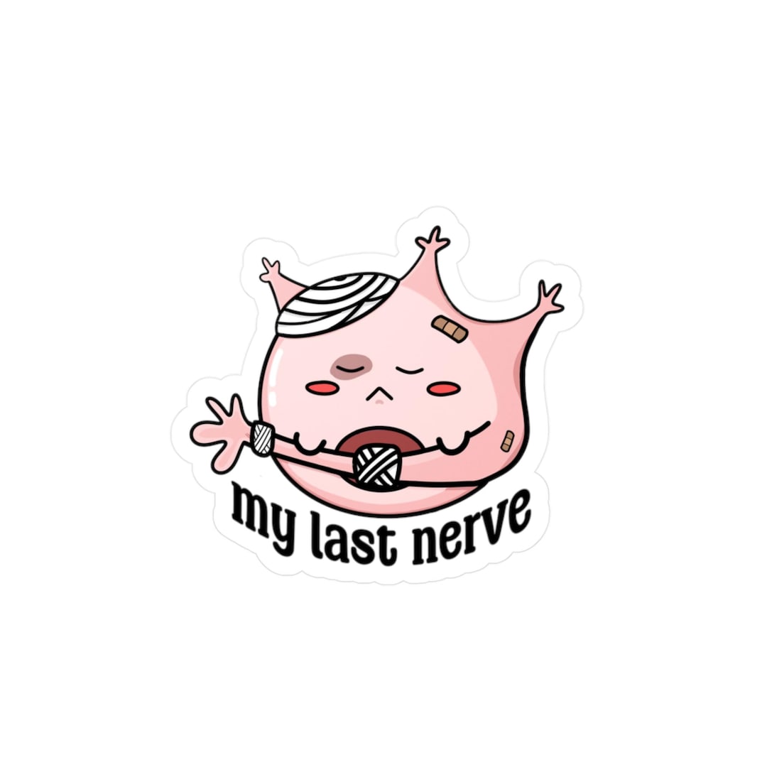 Sticker: My Last Nerve, Funny, Cute, Hand-drawn Vinyl Decal for Laptops ...