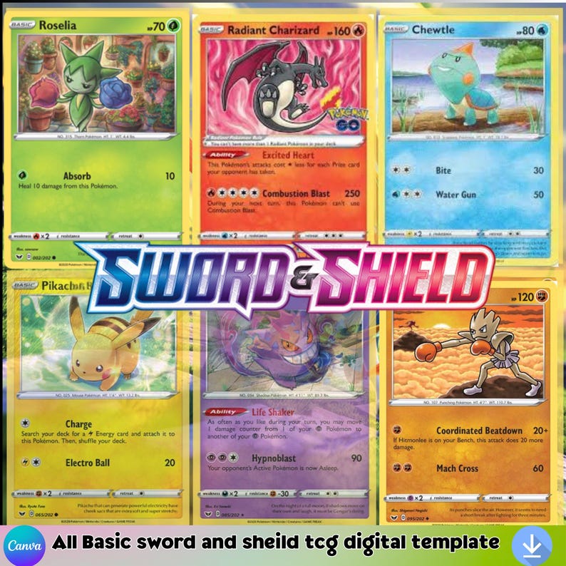 Custom Pokemon Cards Tcg Pocket - All Basic SWORD & SHIELD Pokémon Card ...