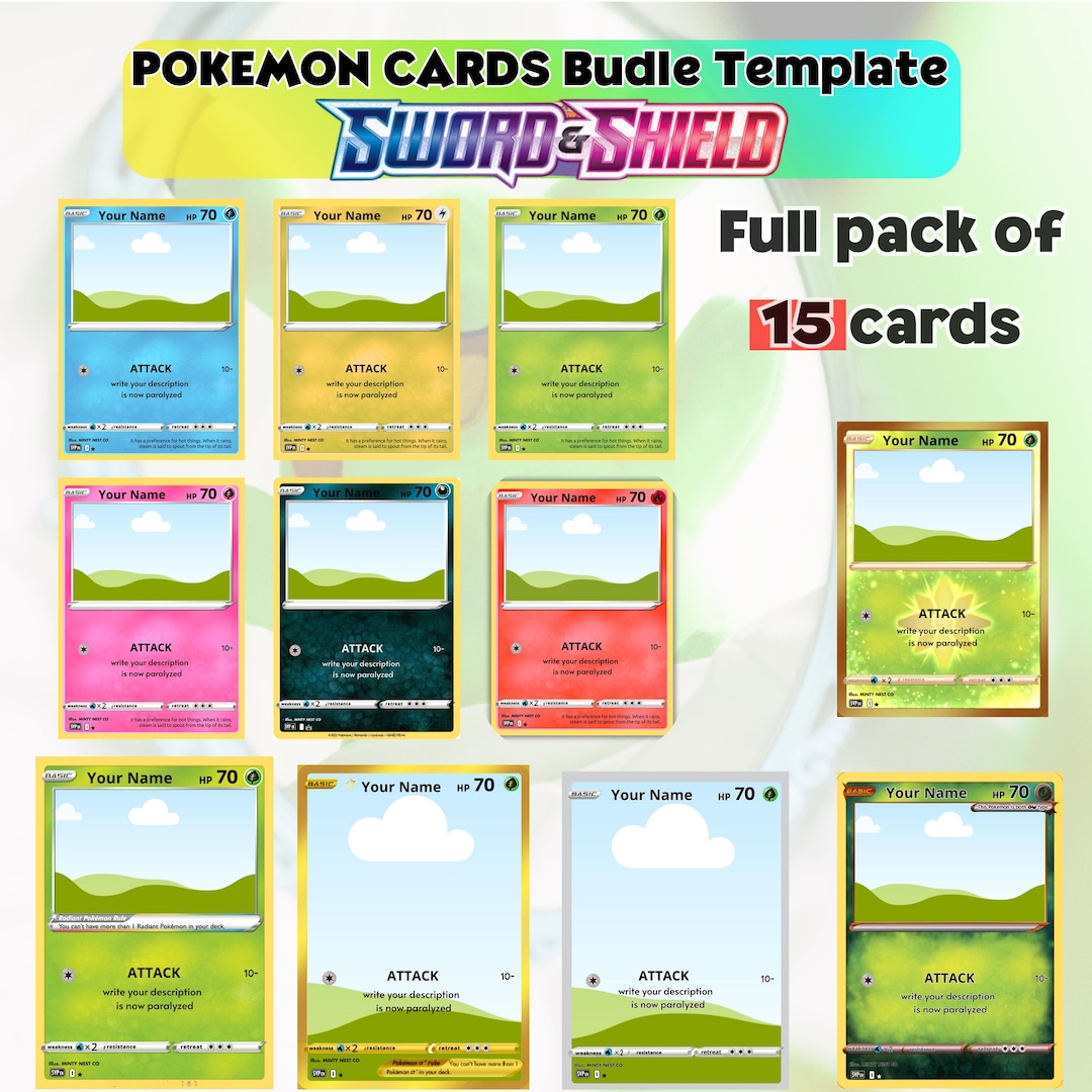 Custom Pokemon Cards Tcg Pocket - All Basic SWORD & SHIELD Pokémon Card ...