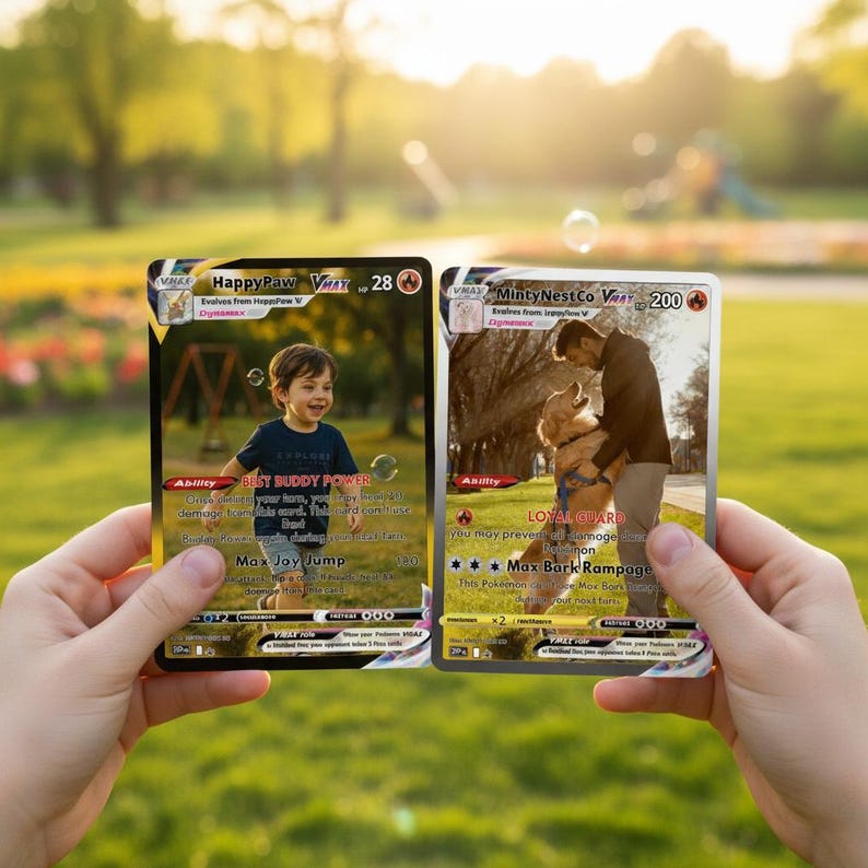 Custom Pokémon Card, VMAX Pokémon Card Canva Template, Pack of 03 Cards ...