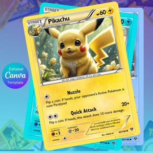 Custom Pokemon Card ,pokemon Card Canva Template ,cards to Make Your ...