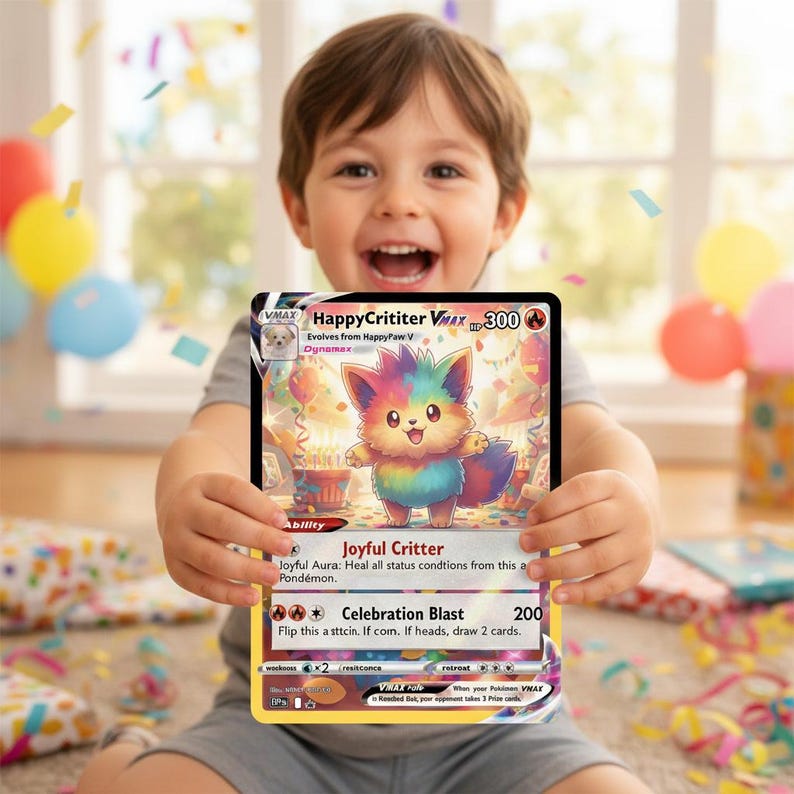 Custom Pokémon Card, VMAX Pokémon Card Canva Template, Pack of 03 Cards ...