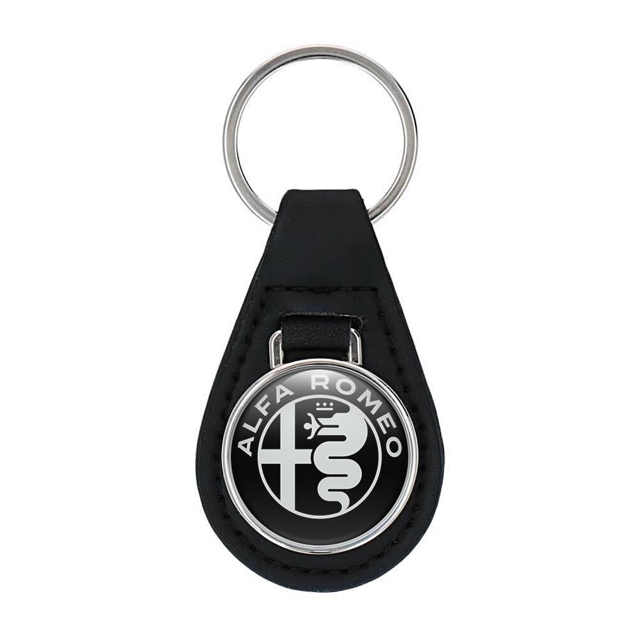 Alfa Romeo Leather Keychain | Custom Leather Keychain With Alfa Romeo ...