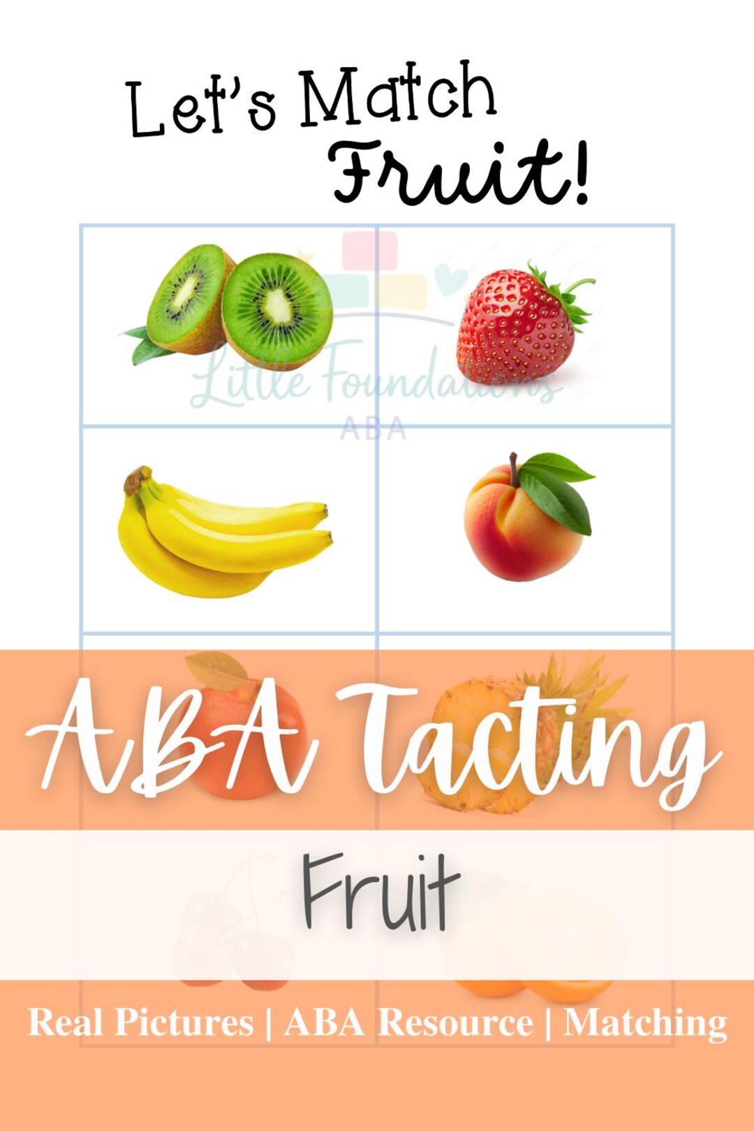 Fruit Matching Activity | Real Picture File Folder Game | ABA Tacting ...