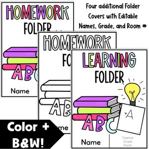 Take Home Folder Covers | Editable | Homework Helpers for Math and ...