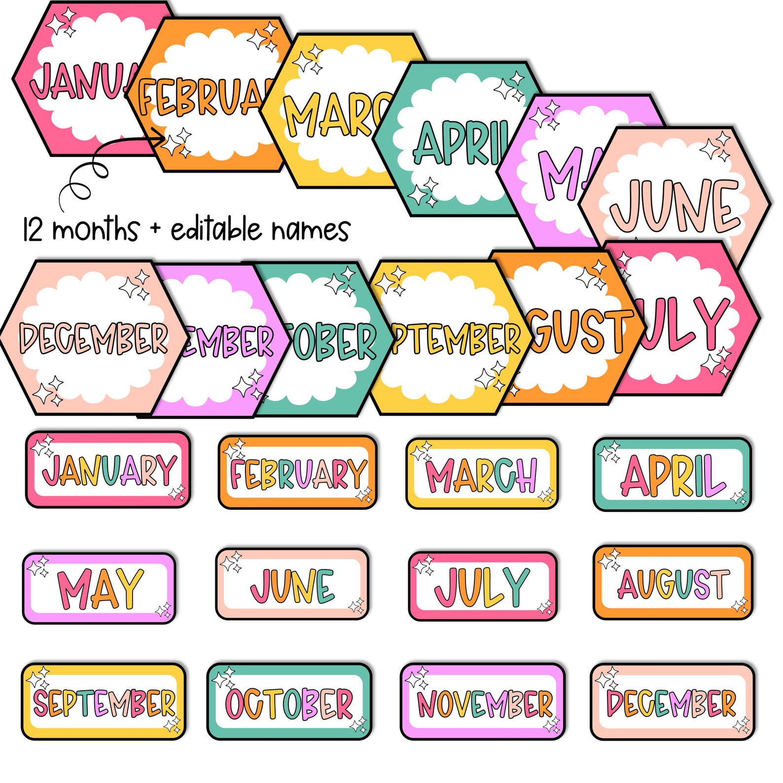 Birthday Display Bulletin Board Chart | Shine Bright Classroom Decor ...