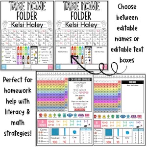 Take Home Folder Covers | Editable | Homework Helpers for Math and ...