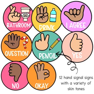 Hand Signals Posters | Shine Bright Classroom Decor | EDITABLE Diverse ...