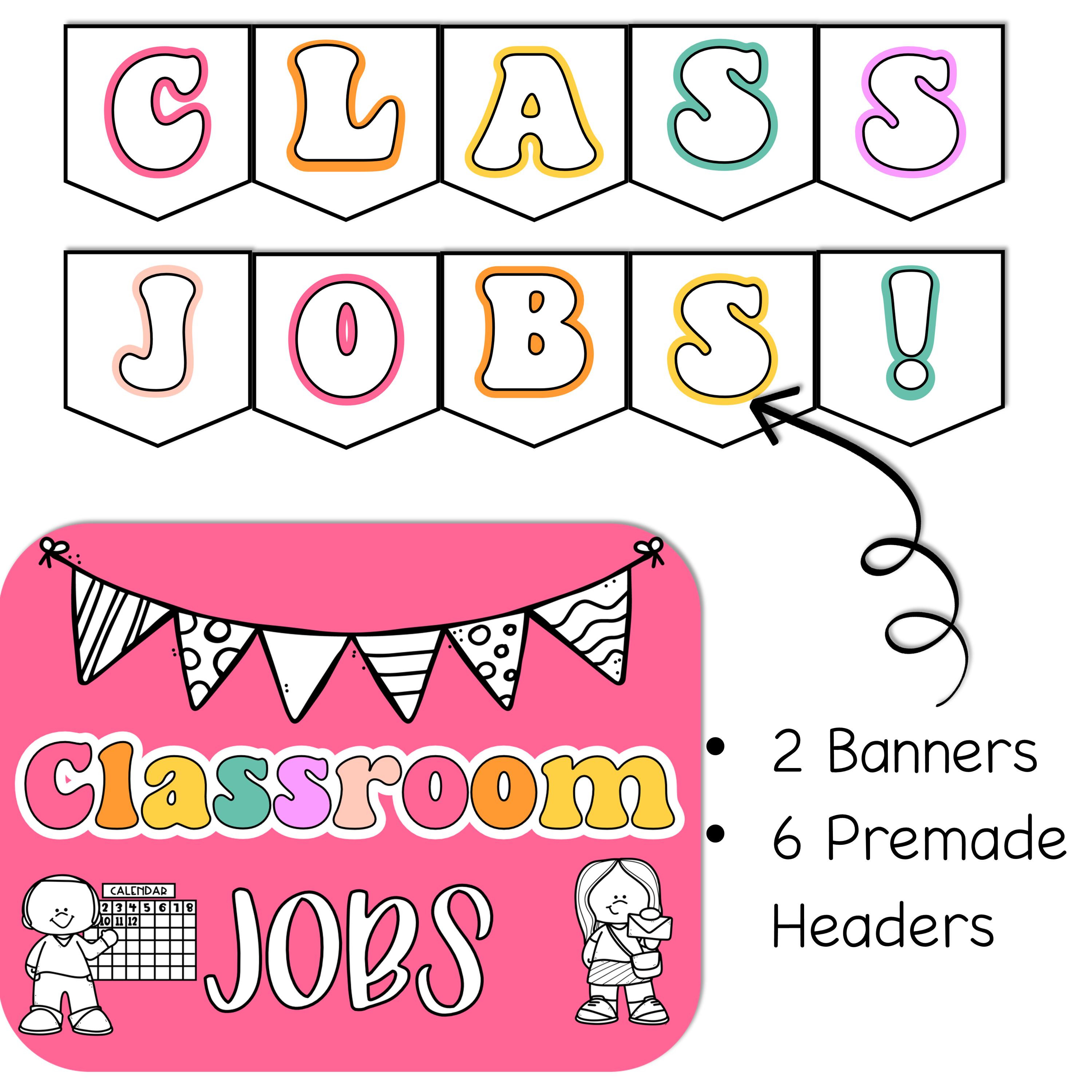 Classroom Job Chart | Shine Bright | Editable Classroom Jobs Bright ...