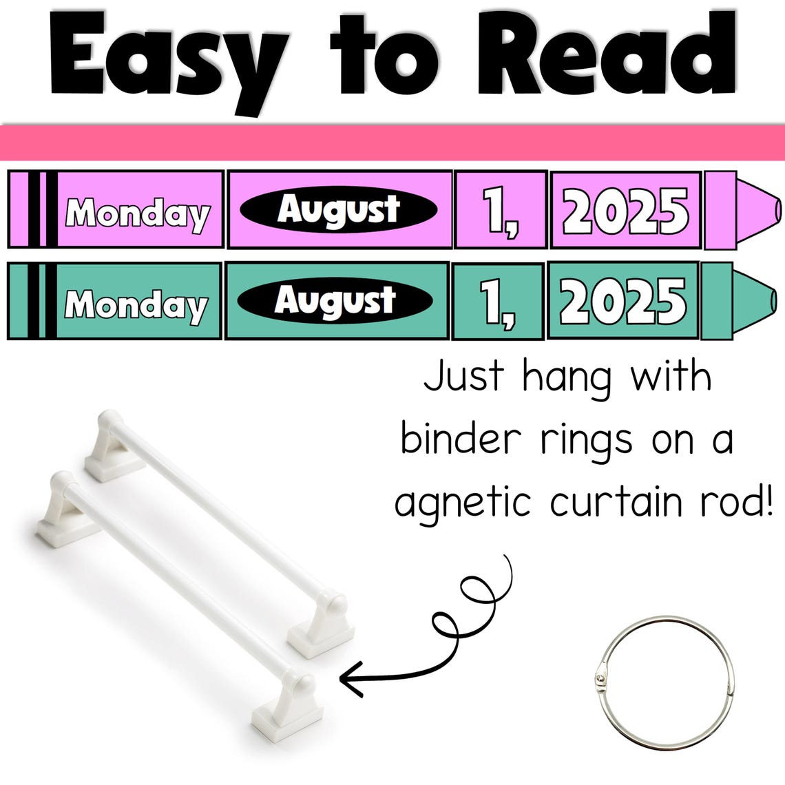 Shine Bright Classroom Decor: Crayon Flip Calendar | Editable | Date ...