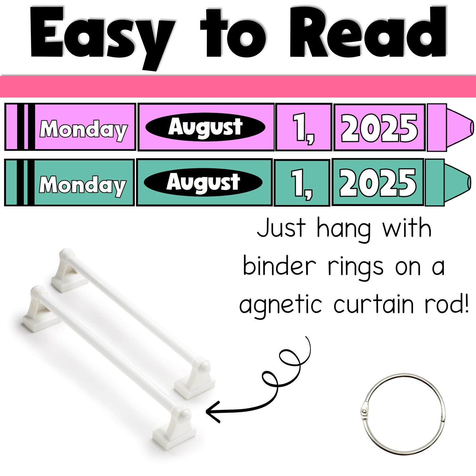 Shine Bright Classroom Decor: Crayon Flip Calendar | Editable | Date ...