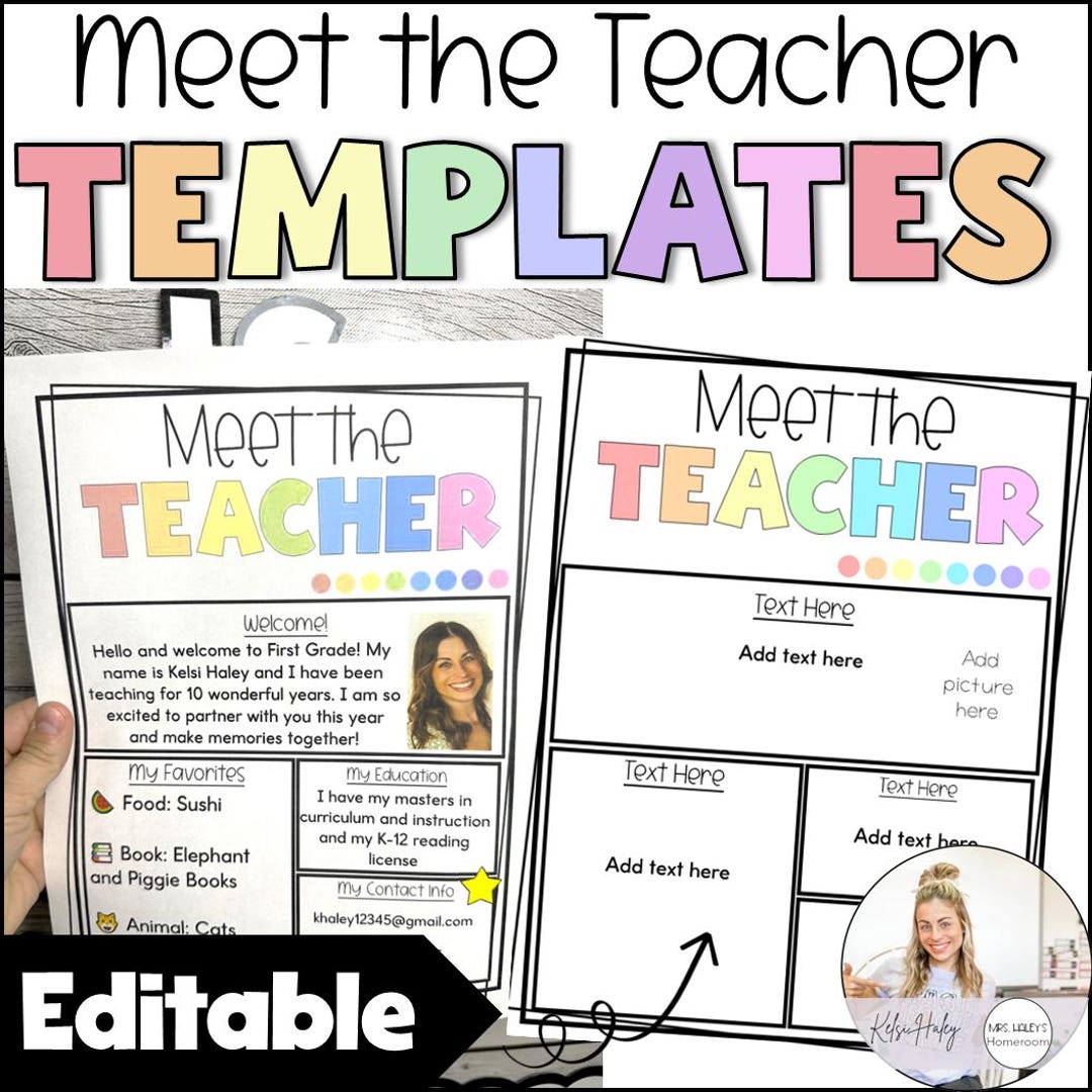 Editable Meet the Teacher Templates Student Forms Back to School Bright ...