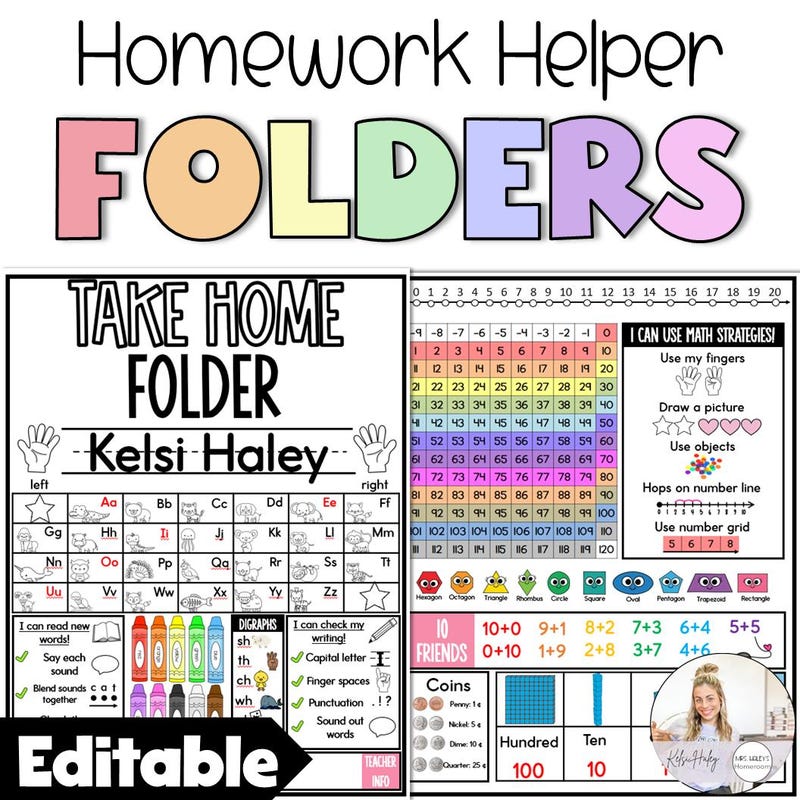 Student Folder Insert - Etsy