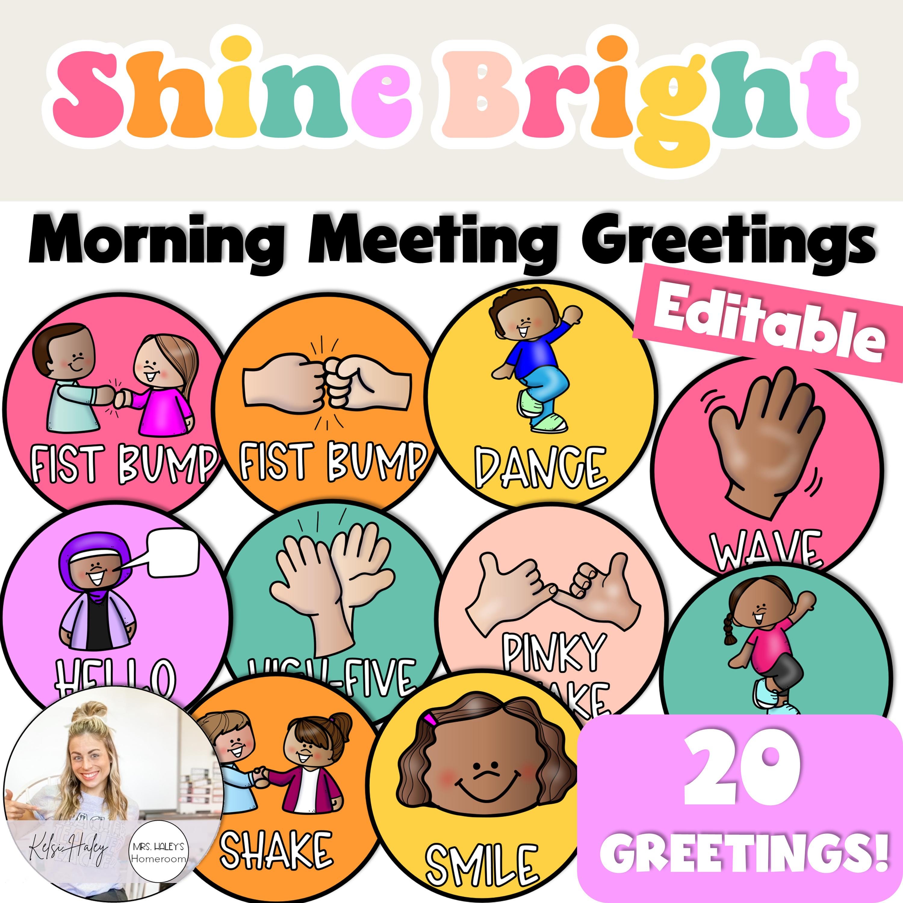 Morning Arrival Classroom Door Greetings and Morning Meeting Greeting ...