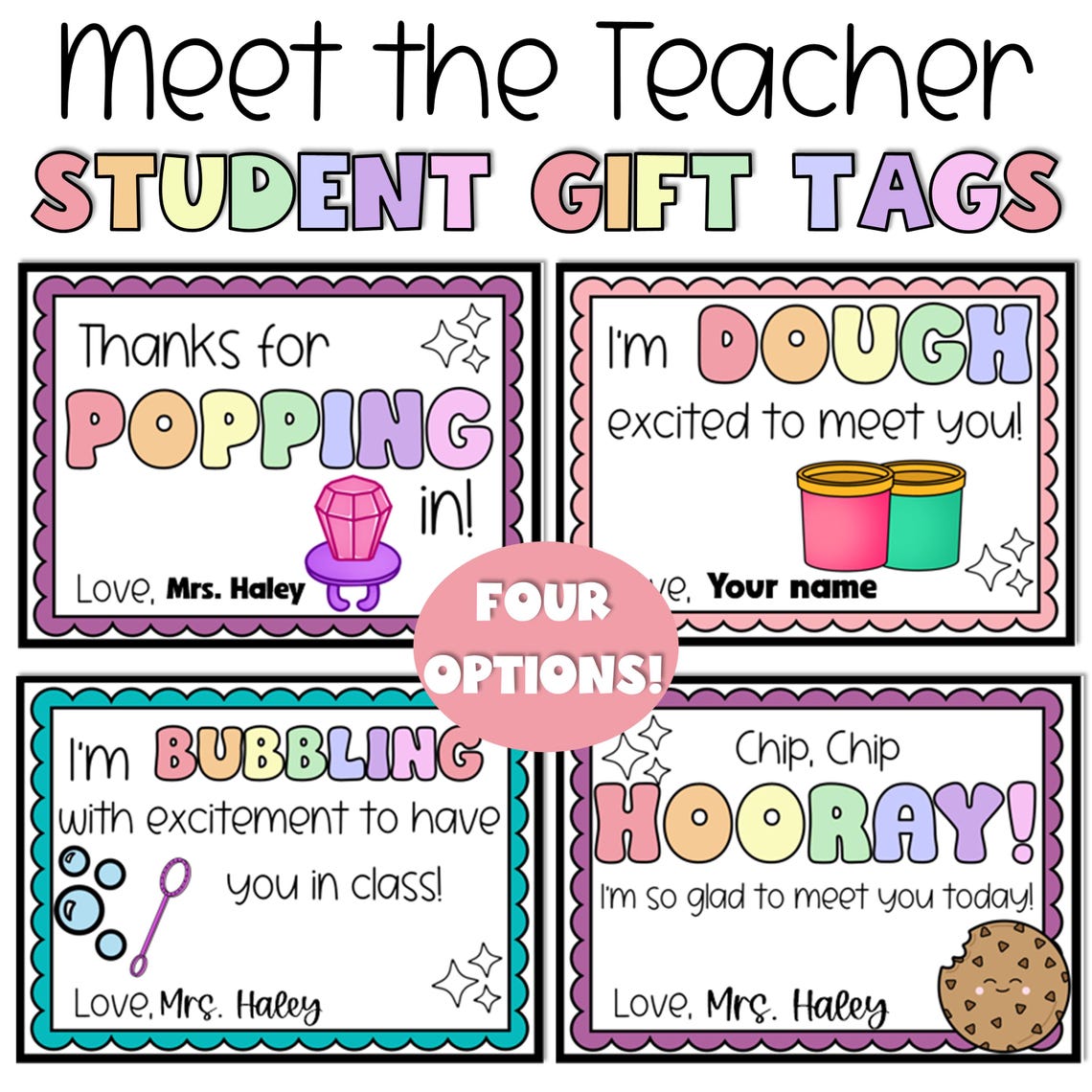Back to School Student Gift Tags | Meet the Teacher Open House | Simple ...