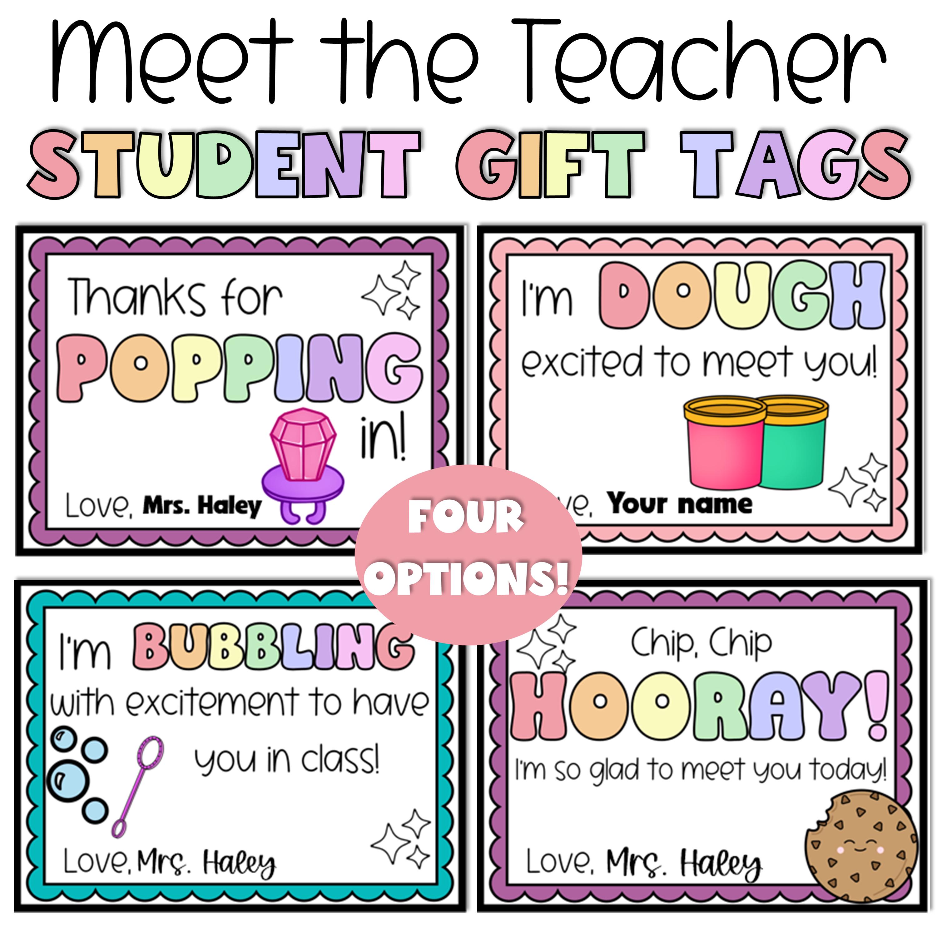 Back to School Student Gift Tags | Meet the Teacher Open House | Simple ...