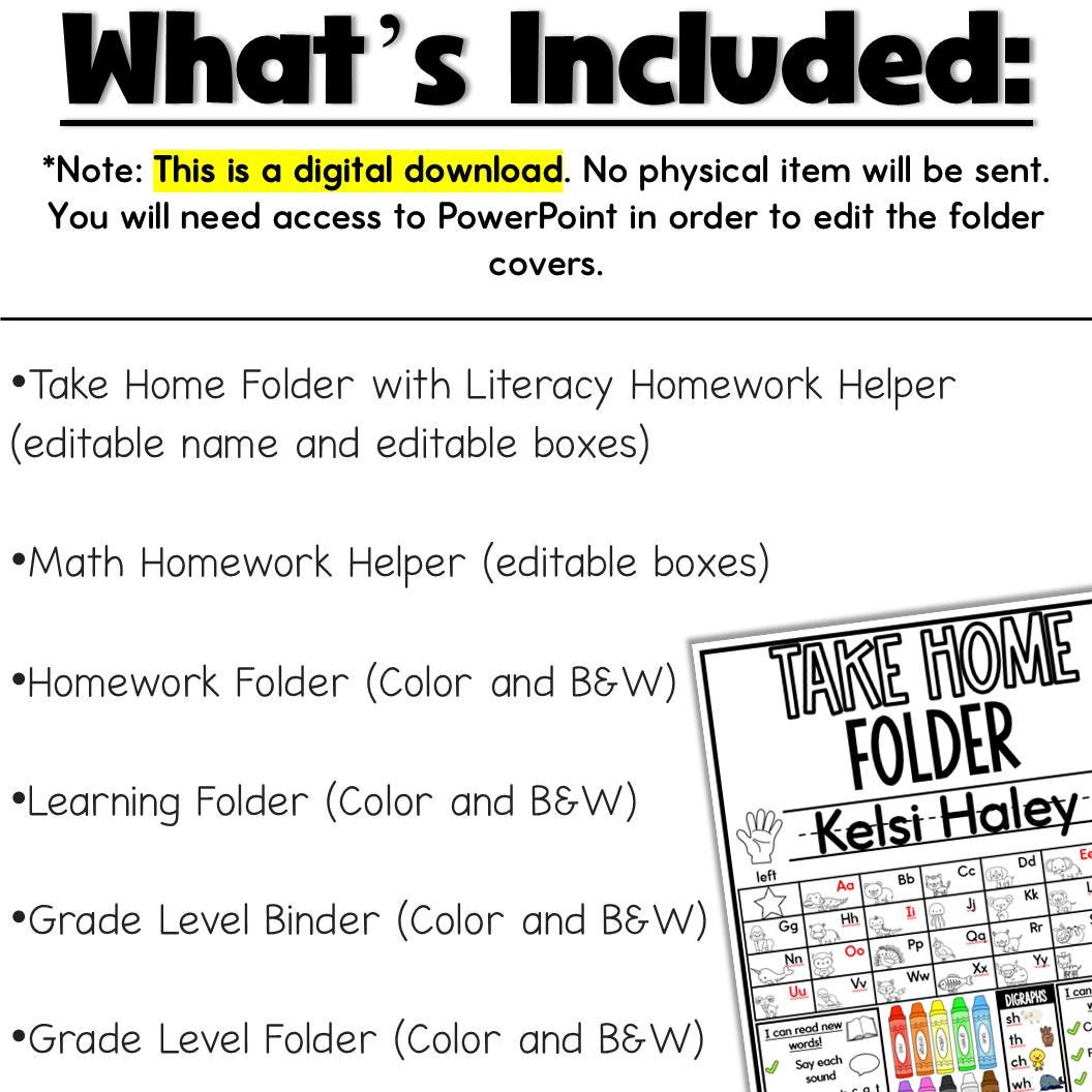 Take Home Folder Covers | Editable | Homework Helpers for Math and ...