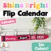 Shine Bright Classroom Decor: Crayon Flip Calendar | Editable | Date ...