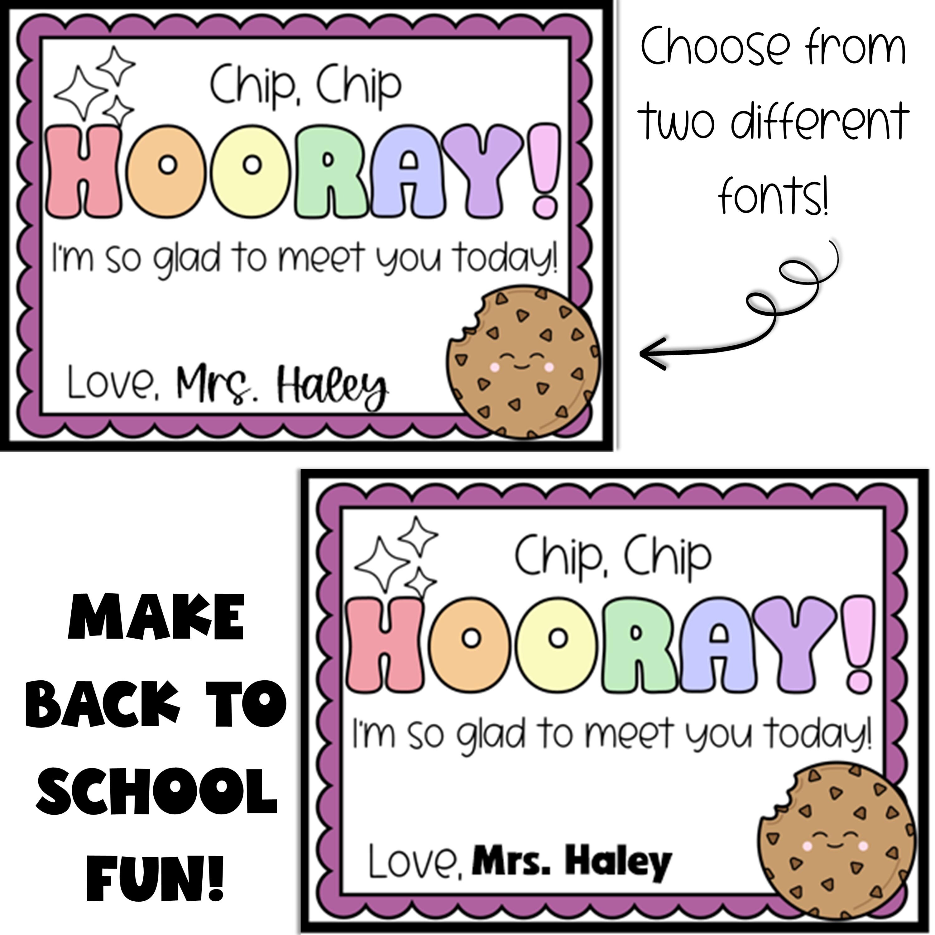 Back to School Student Gift Tags | Meet the Teacher Open House | Simple ...
