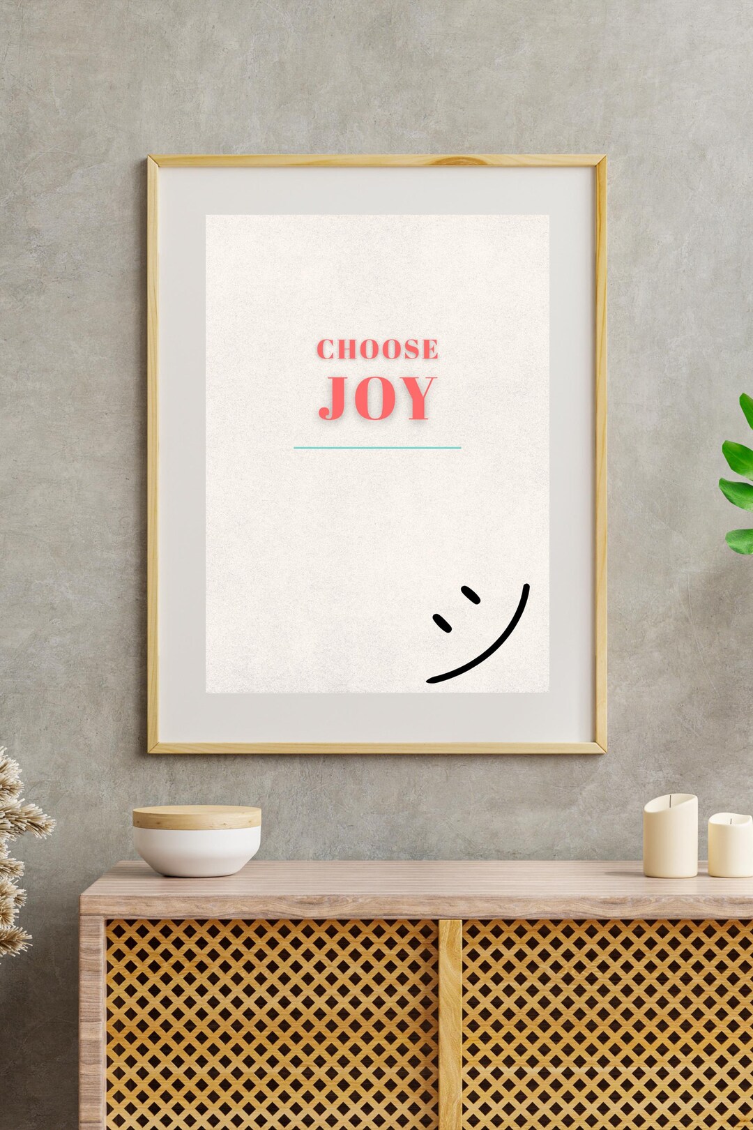 Choose Joy Poster, Motivational Wall Art, Modern Inspirational Quote ...
