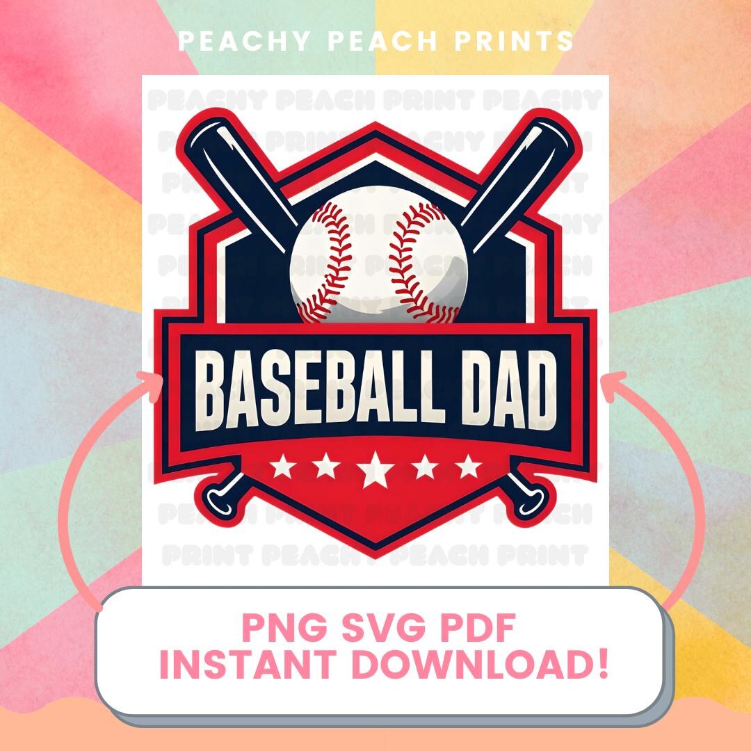 Baseball Dad SVG PNG PDF, Baseball Daddy Design, Sports Dad Shirt Print ...