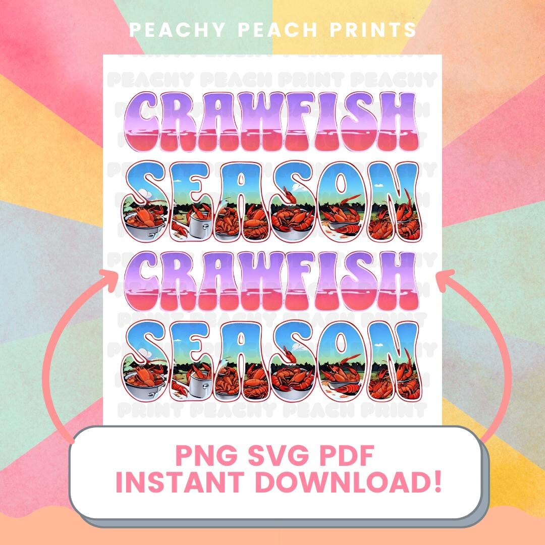 Crawfish Season SVG PNG PDF, Retro Cajun Boil Clipart, Southern Style ...