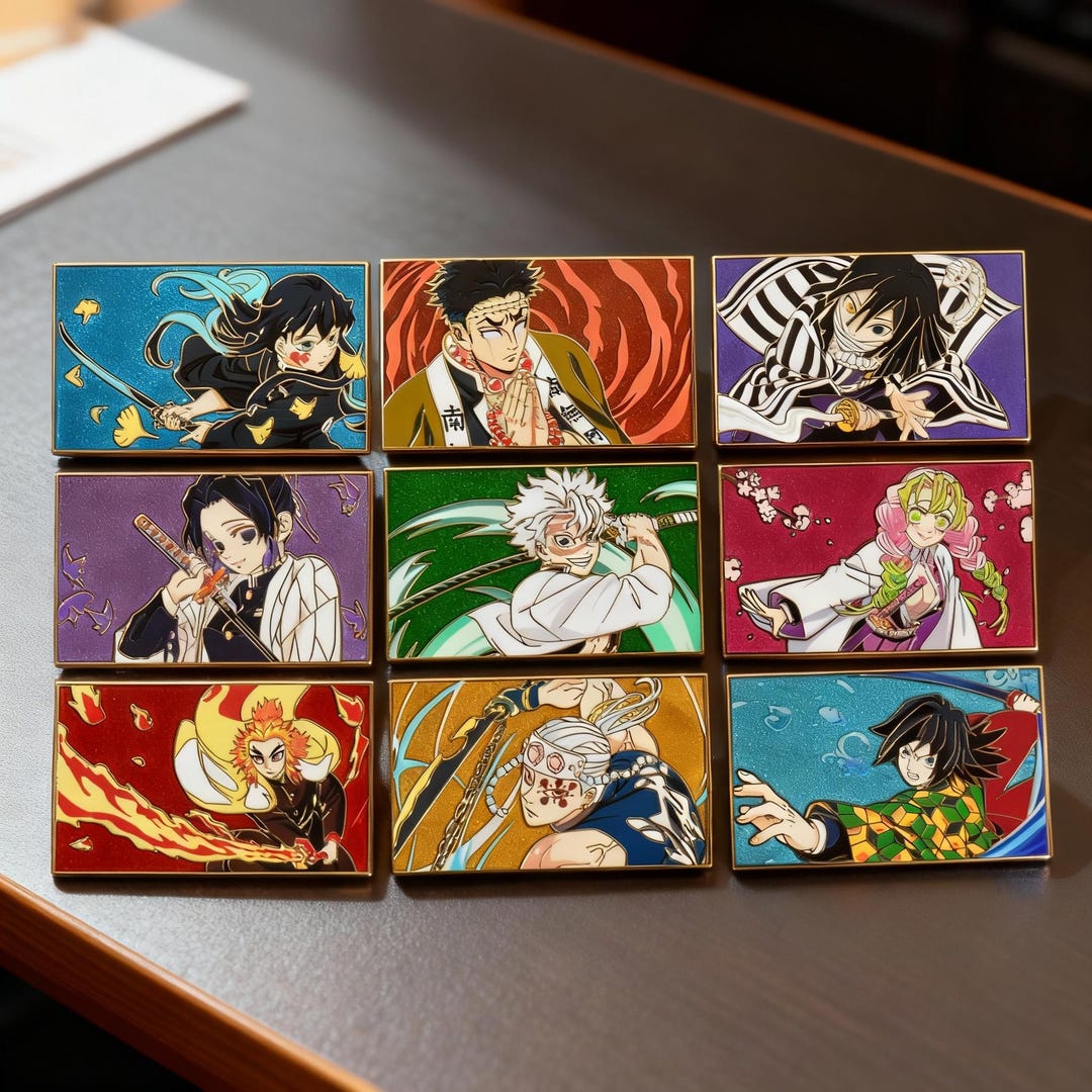 Demon Inspired Anime Character Pin - 9 Hashira Pin - Good for Gift ...