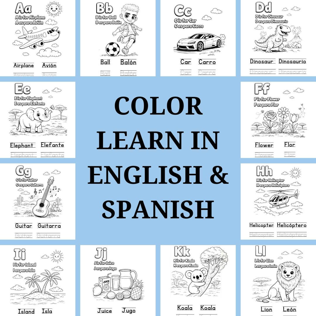 Bilingual Alphabet Worksheets A–Z English & Spanish Printable | ABC ...