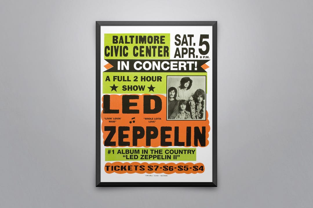 Led Zeppelin in Baltimore Poster Digital Download File. - Etsy