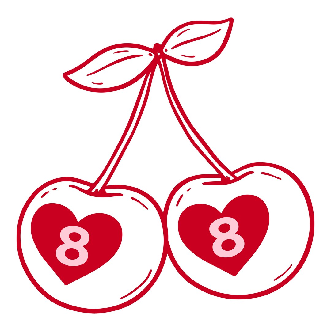 Heart Cherry 8 Ball Love PNG, Valentines Day Doodle (digital Download ...