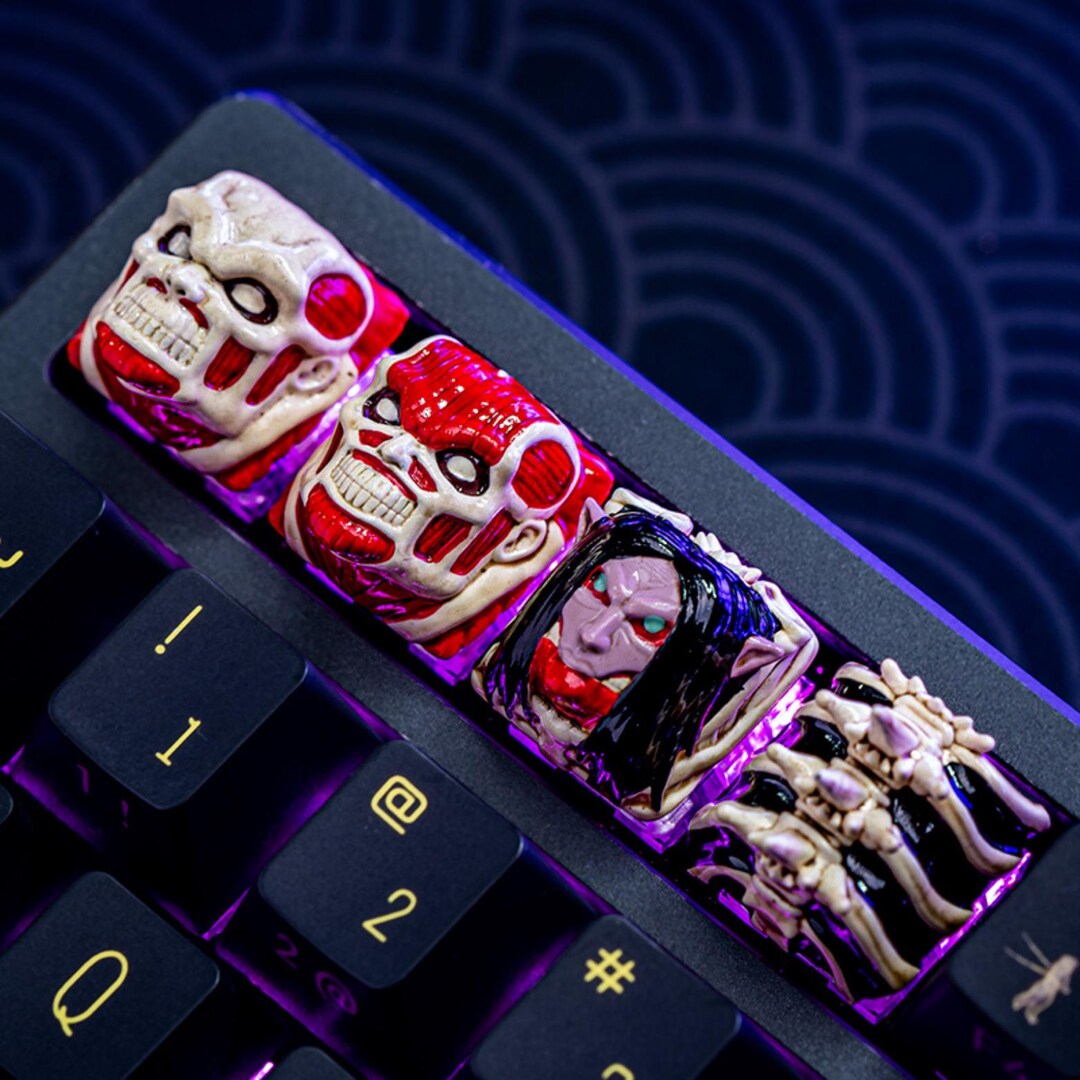 Attack on Titan Titans Keycaps - Colossal & Jaw Keycap Set - Custom ...