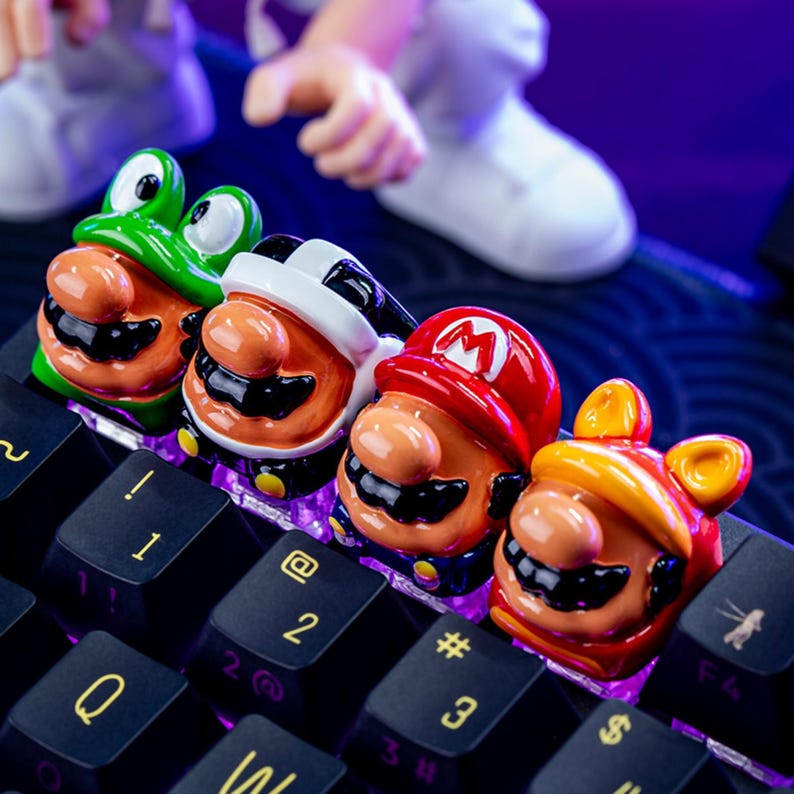 Mario Bros Keycaps - Mario, Luigi Keycap Set - Custom Mechanical ...