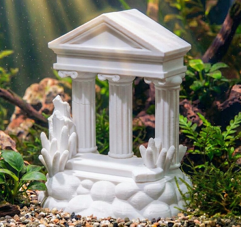 3D Printed Ancient Ruins Decor, Aquarium Ornament: Fish & Shrimp Hide ...