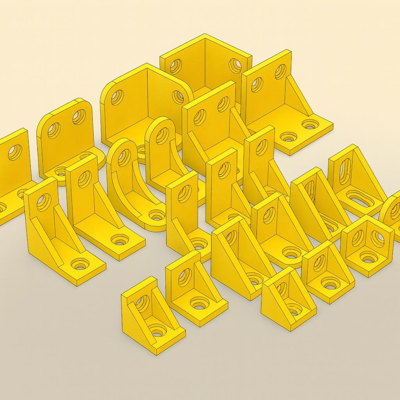 L Bracket STL Bundle – 3D Printable Corner Brackets, Strong Reinforced ...