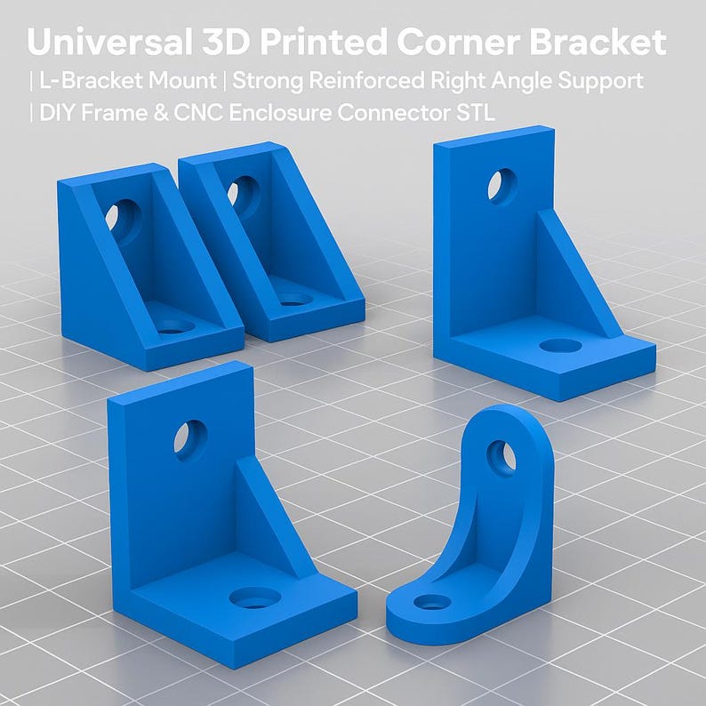 L Bracket STL Bundle – 3D Printable Corner Brackets, Strong Reinforced ...